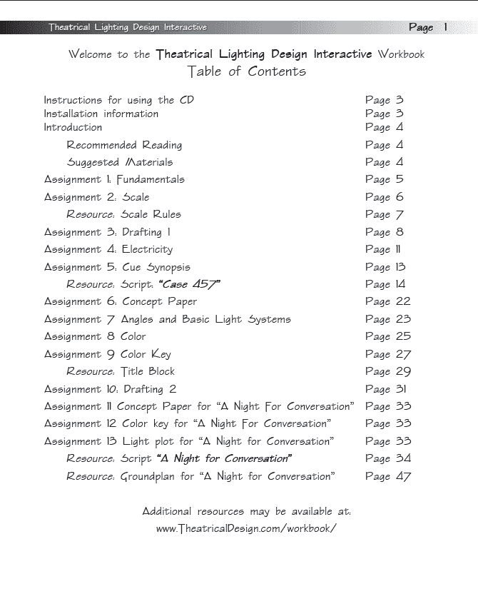 Theatrical Design Interactive Workbooks