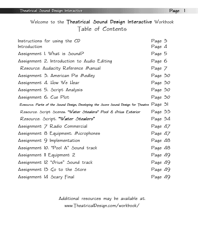 Theatrical Design Interactive Workbooks